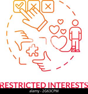 Restricted interests concept icon. Autism symptom abstract idea thin ...