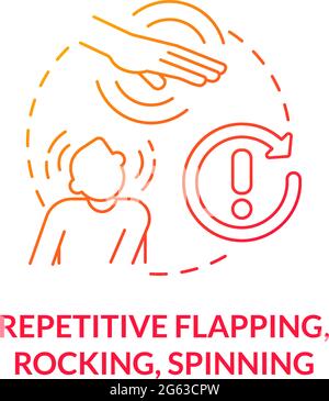 Repetitive flapping, rocking, spinning concept icon. Autism symptom ...