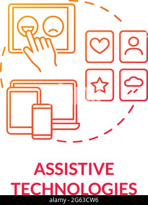 Assistive technologies concept icon. Autistic behavior treatment ...