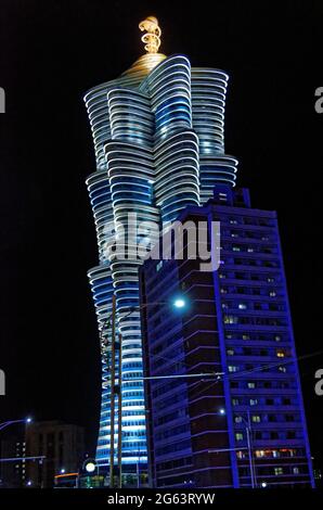 Mirae Scientists Street Unha Tower in Pyongyang, North Korea Stock ...