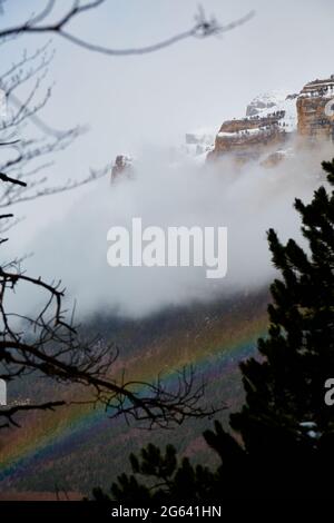 Low clouds and rainbow in Ordesa Stock Photo - Alamy