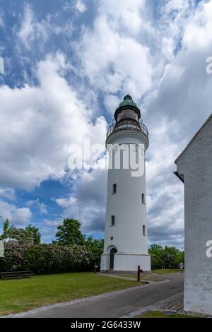 Stevns Klint, Denmark - 12 June, 2021: view of the Stevns Lighthouse on ...