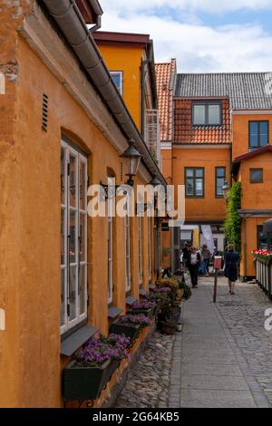 Colorful street at center of Koge, Denmark Stock Photo - Alamy