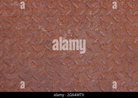 Rusty Metal Plate with Diamond Bumps Stock Photo - Alamy
