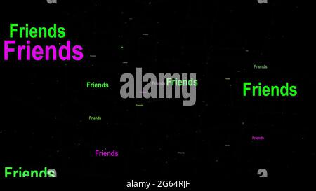 Friends text against black background Stock Photo - Alamy