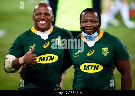 South Africa's Ox Nche celebrates after the Rugby World Cup Pool B ...