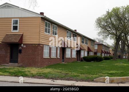 Gary, Indiana, USA. 28th Apr, 2021. Dorie Miller public housing homes ...