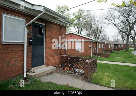 Gary, Indiana, USA. 28th Apr, 2021. Dorie Miller public housing homes ...