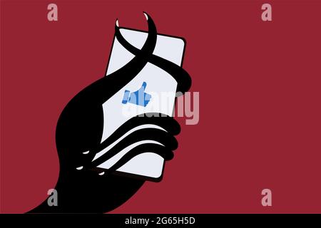 Illustration of smartphone overuse concept with icons Stock Vector ...