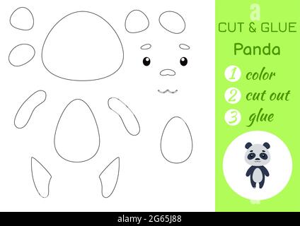 Cut and glue paper little panda. Kids crafts activity page. Educational ...