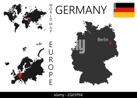 berlin administrative and political map with flag Stock Vector Image ...