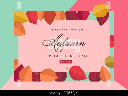 Autumn sale background template. Layouts for shopping sale or promo ...