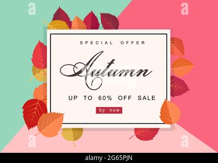 Autumn sale background template. Layouts for shopping sale or promo ...