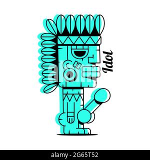 Happy wood idol icon. Cartoon of happy wood idol vector icon for web ...