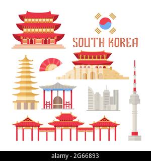 Korean traditional vector ancient buddhist patterns, ornaments and ...