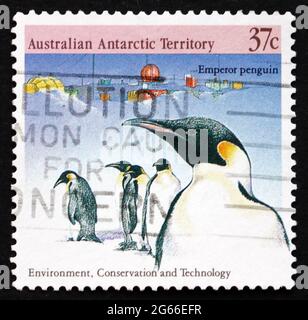 Emperor penguins Australian Antarctic Territory postage stamp Australia ...