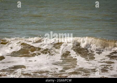 White Spume Known as Sea, Ocean or Beach Foam Created by the Agitation ...