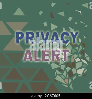 Conceptual caption Privacy Alert. Business approach warns the user from ...