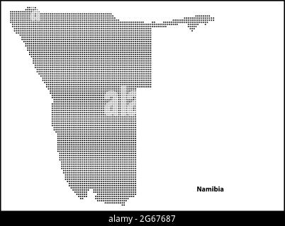 Namibia Map. Namibian Country Map. Black and White National Nation ...