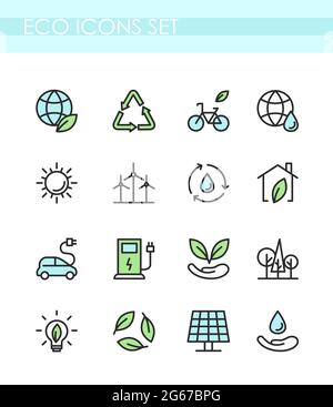 Alternative energy icons set for web sites and user interface Stock ...
