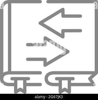 Books swap line icon. Bookcrossing, share library symbol Stock Vector ...