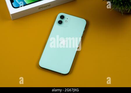 iPhone 12 in green color Stock Photo - Alamy