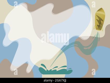 Spacecraft Drawing Launching From The Ground Towards Sky. Shuttle ...