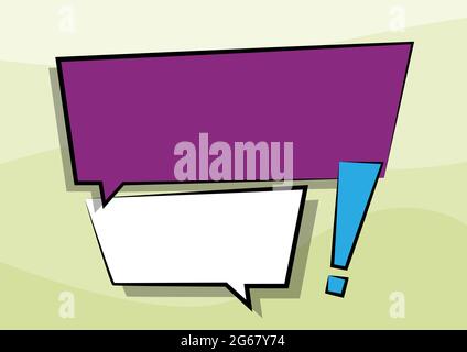 Two Colorful Overlapping Dialogue Box Drawing With Exclamation Mark ...