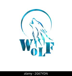 Wolf howling at the moon logo. T-shirt printing. Vector illustration ...