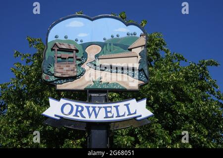 Orwell Village Sign Cambridgeshire Stock Photo - Alamy