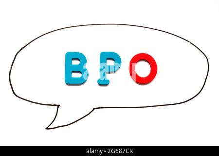 Alphabet letter in word BPO (Abbreviation of Business Process ...