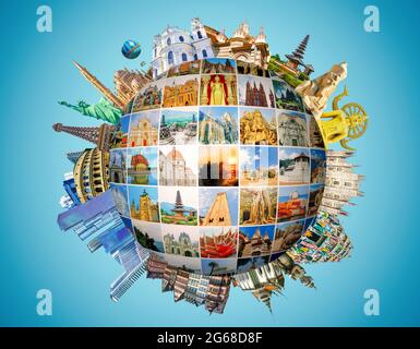 World Monuments Collage Stock Photo - Alamy