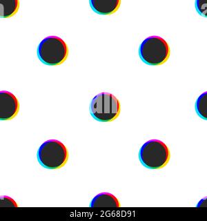 CMYK seamless pattern with circles. CMY colorful background. Vector ...