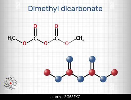 Dimethyl dicarbonate (DMDC) beverage preservative molecule. Additive ...