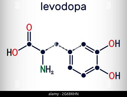 l-DOPA, levodopa molecule. It is an amino acid, is used to increase ...