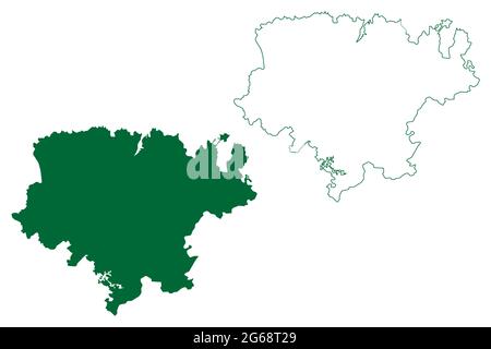 Koraput district (Odisha State, Republic of India) map vector ...
