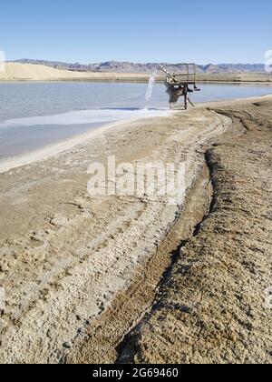 Lithium Evaporation Pond With Pump, Silver Peak, Nevada USA Stock Photo ...