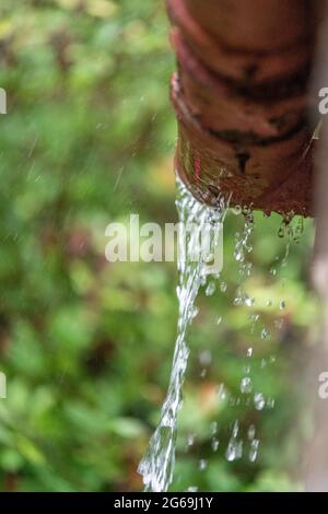 Heavy rain overflowing gutters Stock Photo - Alamy