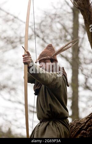 Interpretation of legendary English outlaw Robin Hood in Sherwood ...