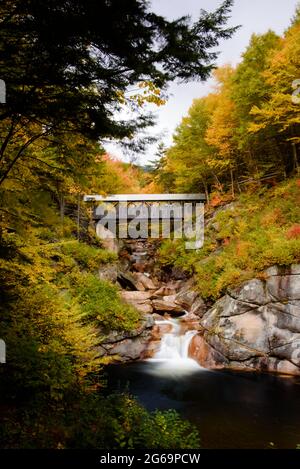 Flume Gorge Covered Bridge Stock Photo - Alamy