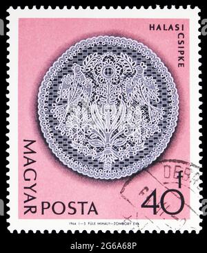Hungary Postage Stamp - Halas Lace Stock Photo - Alamy