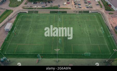 Soccer field from above. Sports field with a football field Stock Photo ...