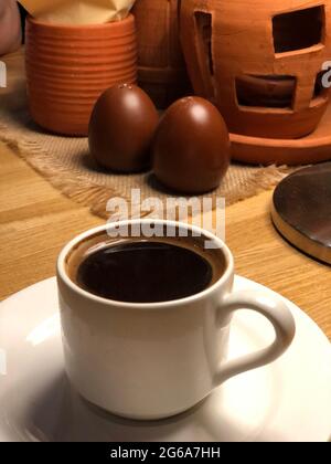 Perfect small white coffee cup on white background Stock Photo - Alamy