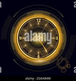 Abstract Futuristic Technology Background with Clock concept and Time ...