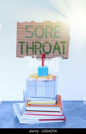 Handwriting text Sore Throat. Business showcase Inflammation ot the ...