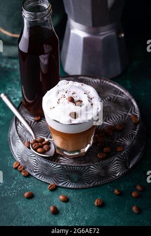 Cold brew coffee with cold foam Stock Photo - Alamy