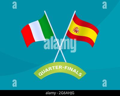italy vs spain match vector illustration Football 2020 championship ...