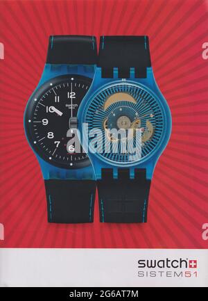 poster advertising Swatch luxury watchmaking brand in magazine from ...