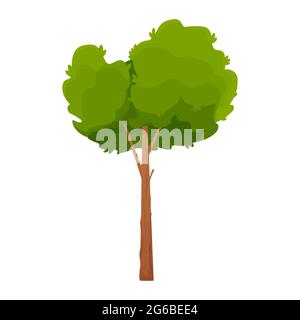 Forest comic tree, detailed and textured in cartoon style isolated on ...