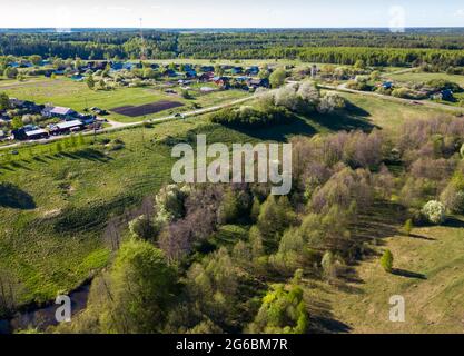 Typical aerial landscape of the Central Russian Upland. Bolshoe ...